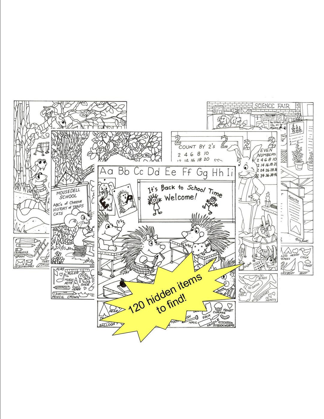 Back to School Hidden Treasures Picture Puzzle Pages Bundle - Etsy