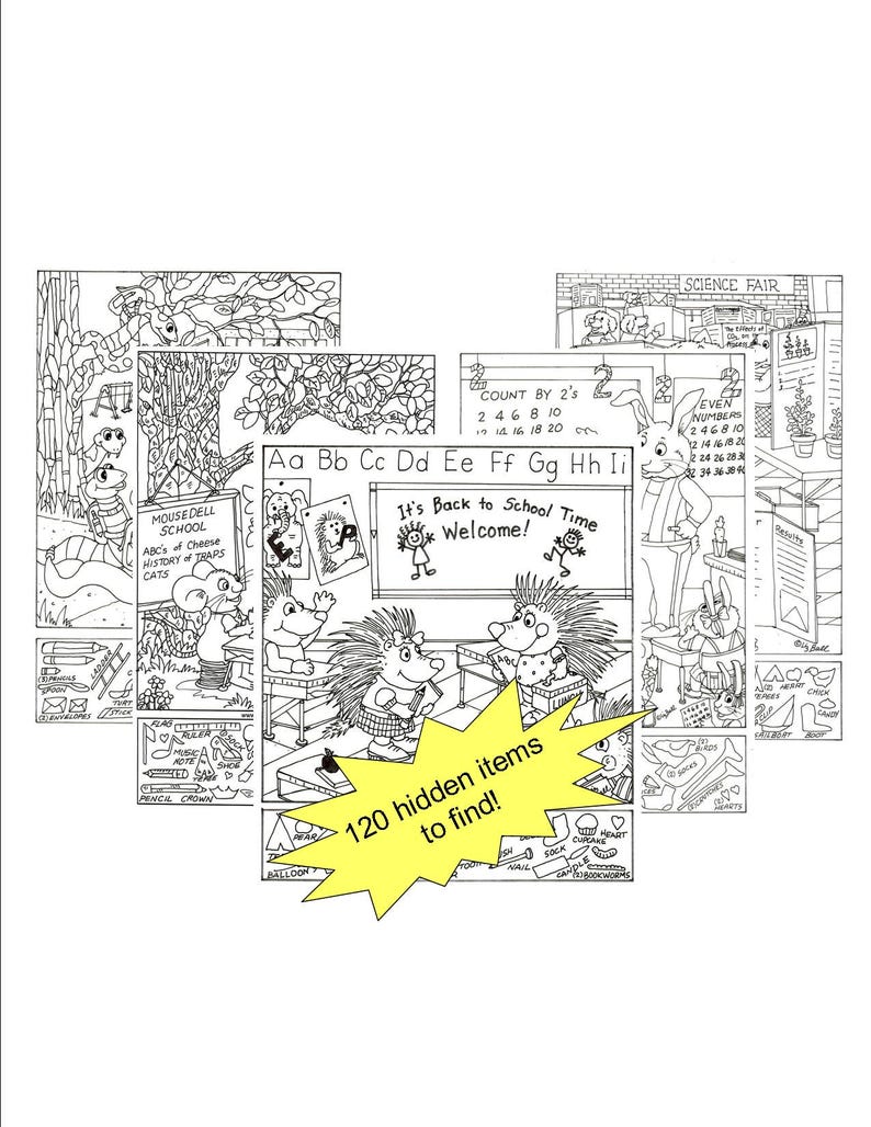 Back to School Hidden Treasures Picture Puzzle Pages Bundle - Etsy