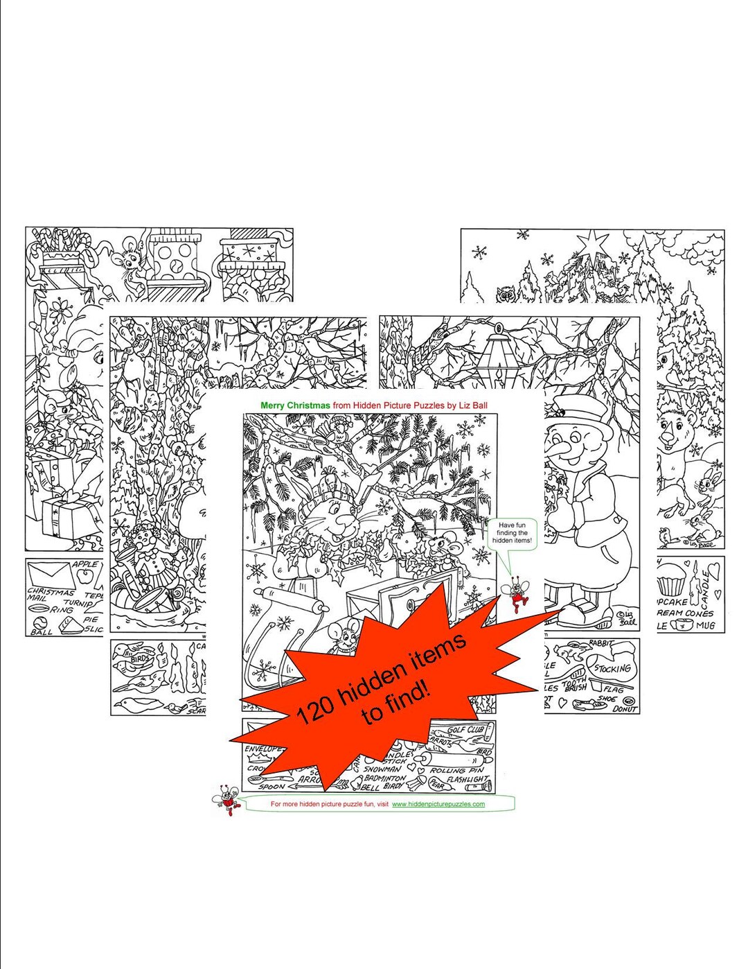 Christmas Hidden Treasures Picture Puzzle Pages Bundle - Etsy