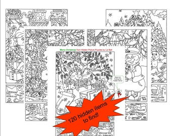 Halloween Hidden Treasures Picture Puzzle Pages Bundle - Etsy