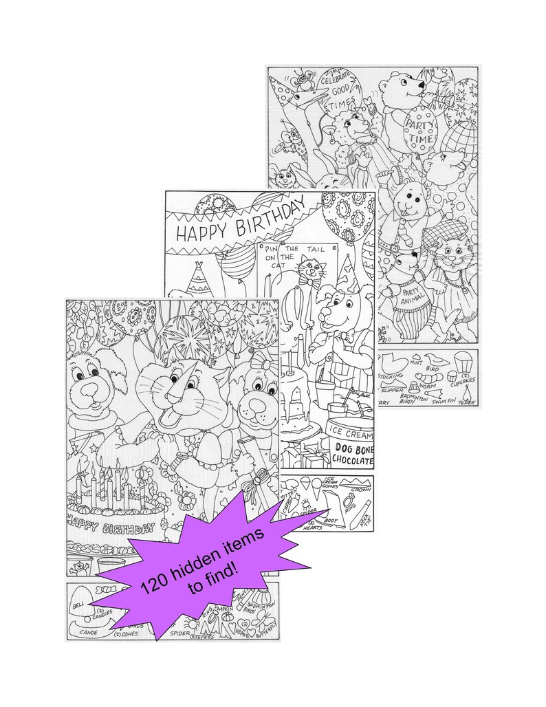 Birthday Hidden Picture Puzzle Bundle 2 - Etsy