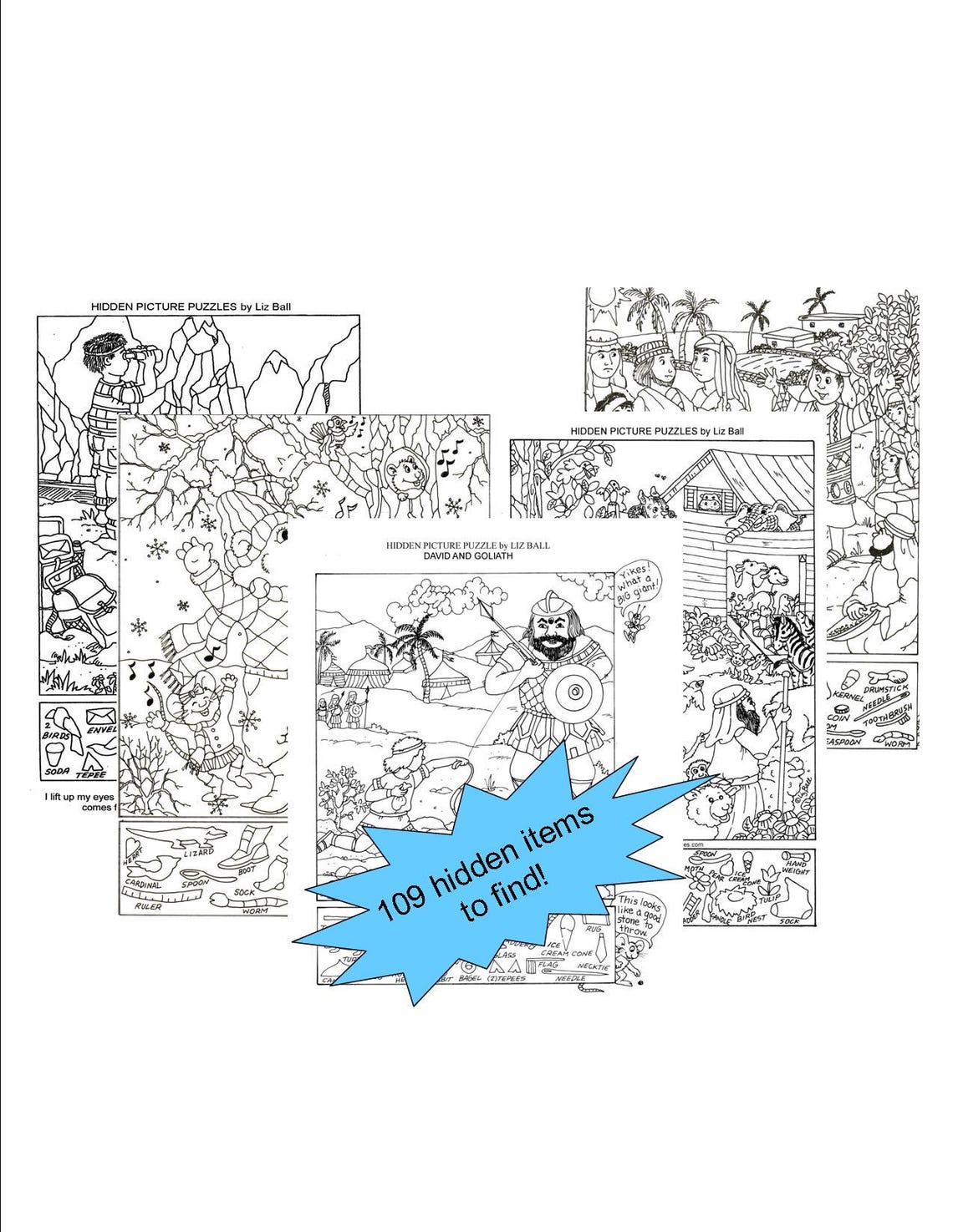 Bible Hidden Treasures Picture Puzzle Pages Bundle - Etsy