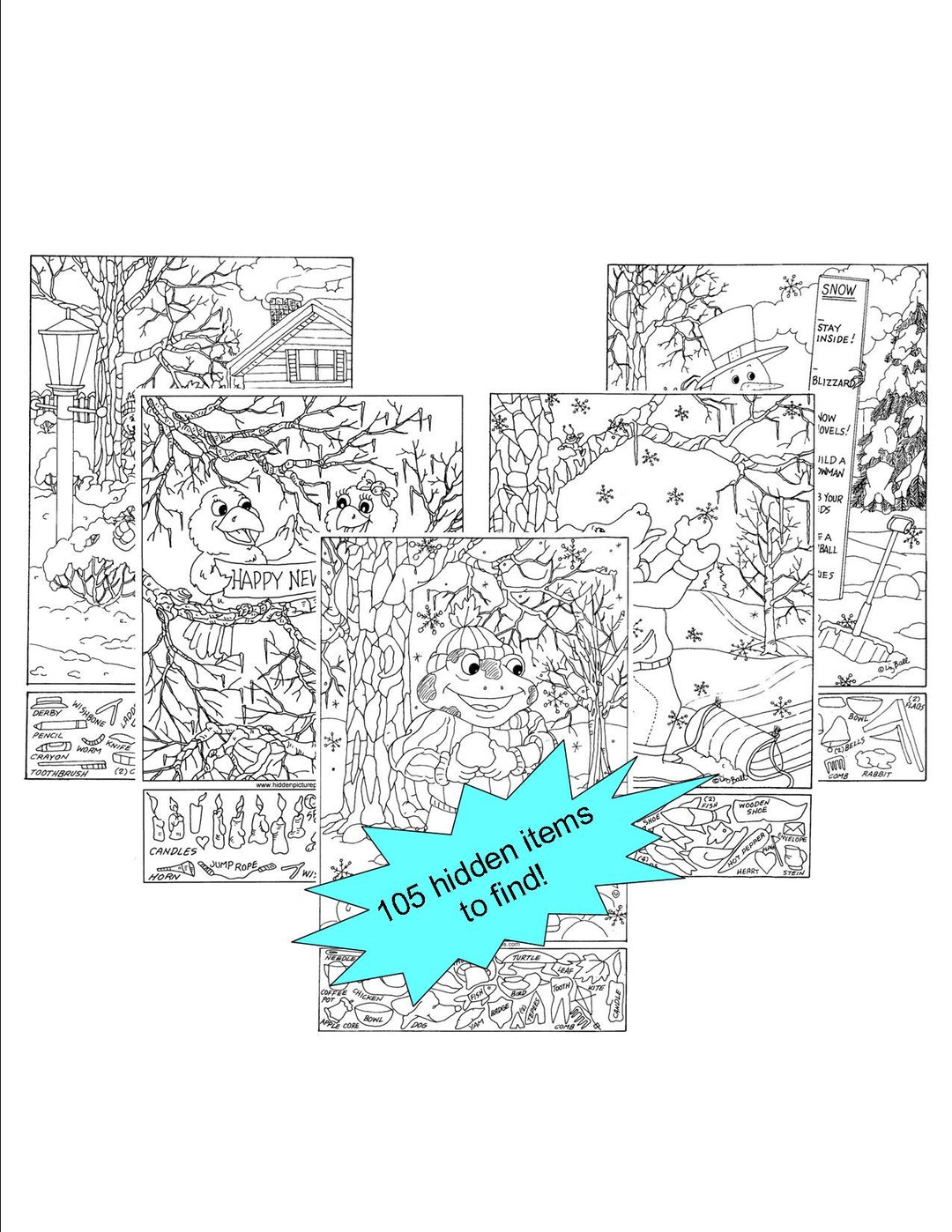 January Hidden Treasures Picture Puzzle Pages Bundle - Etsy