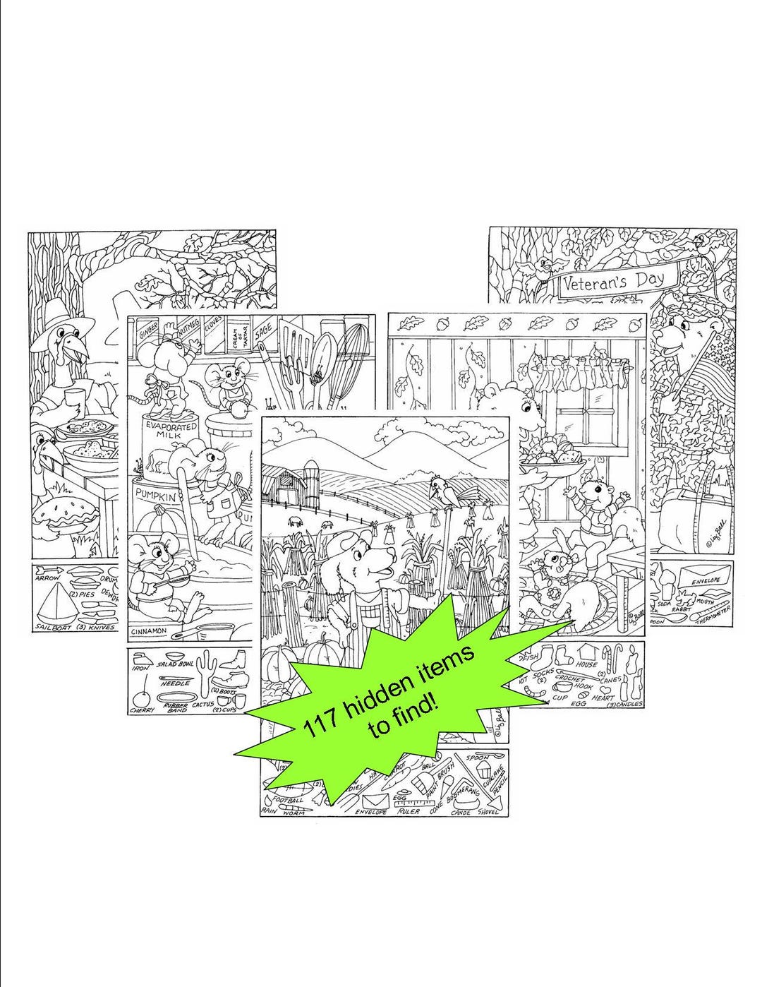 November Hidden Treasures Picture Puzzle Pages Bundle - Etsy