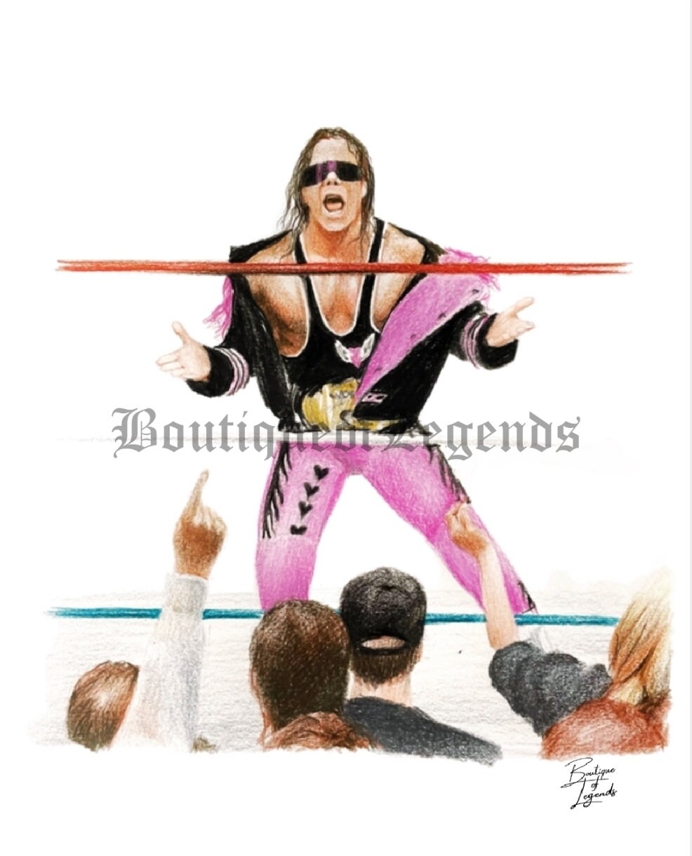 Bret the Hitman Hart Handmade Art Print Free Shipping - Etsy