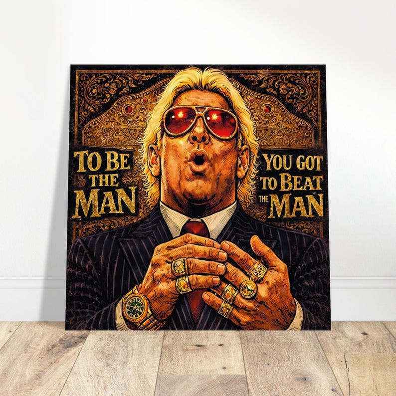 Ric Flair "to Be the Man" Aluminum Print | WWE Legend Wall Art | Modern ...