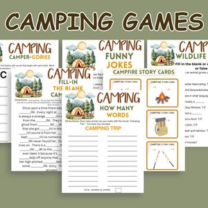 Kids Camping Games Bundle Summer Activities Camping Bingo Camping ...