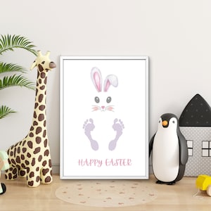 Easter Handprint Craft, Easter Footprint Art, Bunny Footprint, Bunny ...