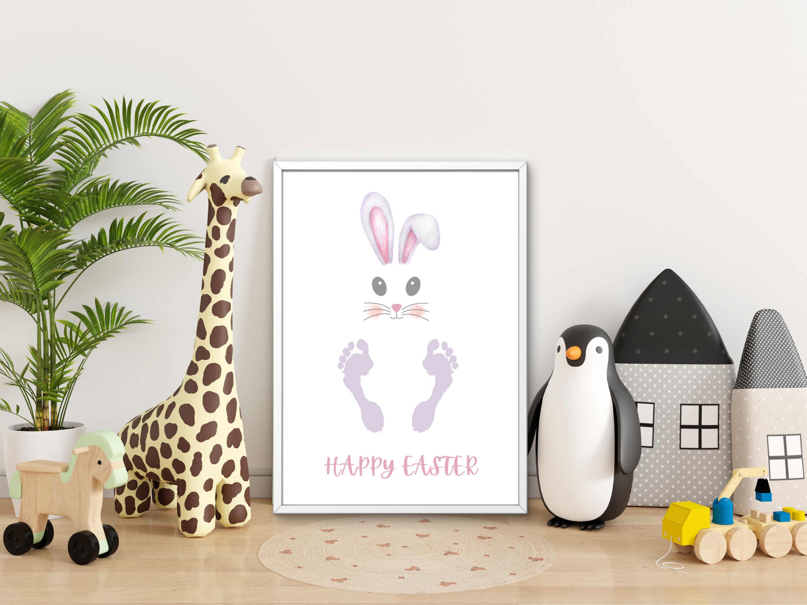 Easter Handprint Craft, Easter Footprint Art, Bunny Footprint, Bunny ...