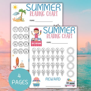 Summer Reading Log for Kids, Summer Reading Chart, Summer Reading Log ...