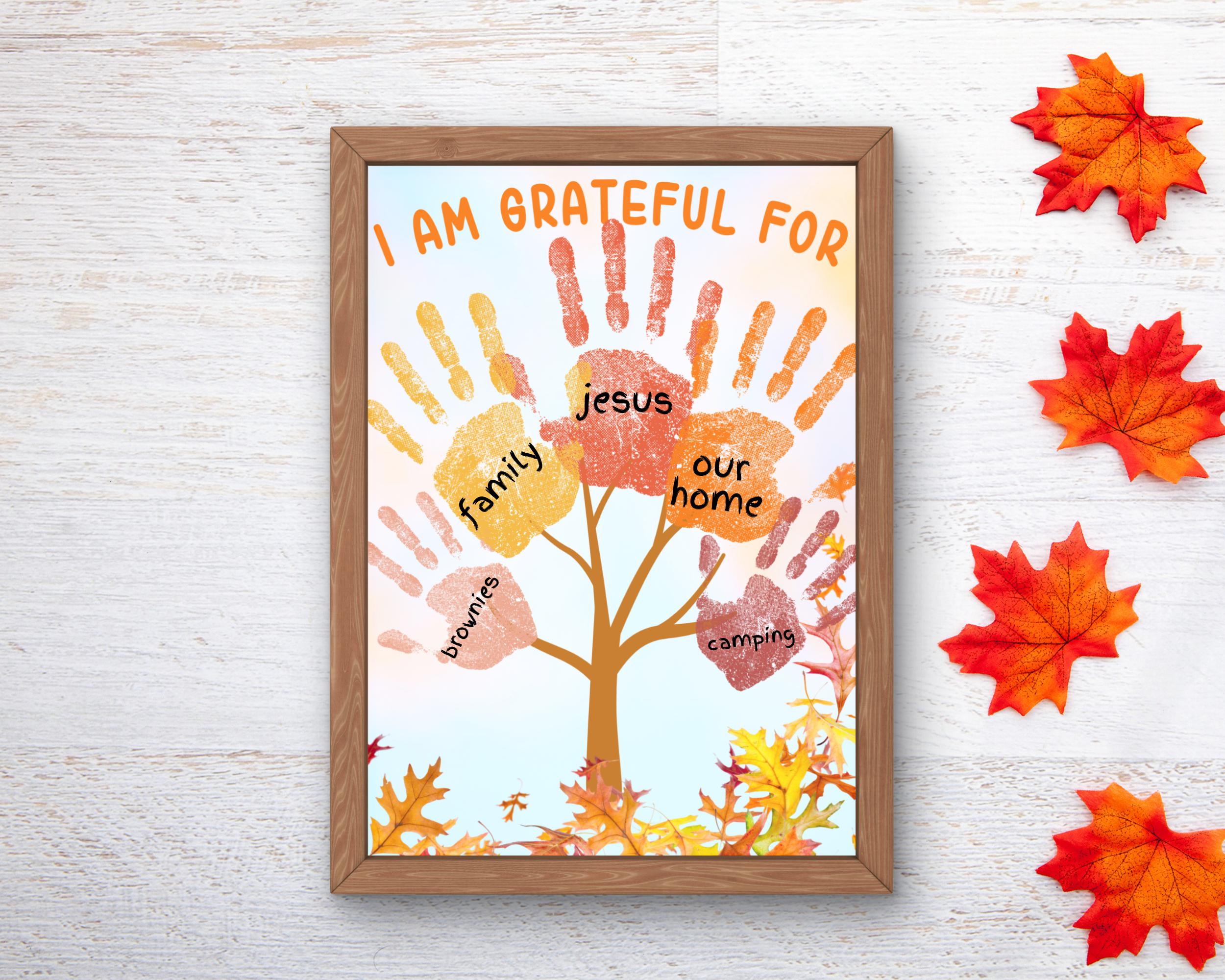 Thanksgiving Gratitude Tree Handprint Craft, Thanksgiving Handprint Art ...