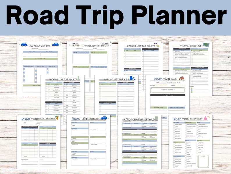 Road Trip Planner, Family Road Trip, Road Trip Essentials, Trip Planner ...