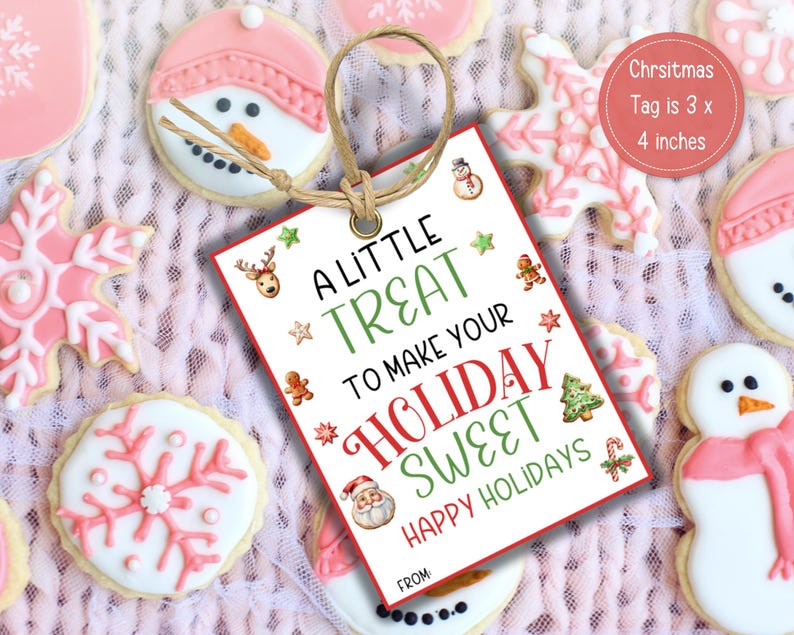 Christmas Cookie Tag, Christmas Teacher Appreciation Tag, Holiday Gift ...