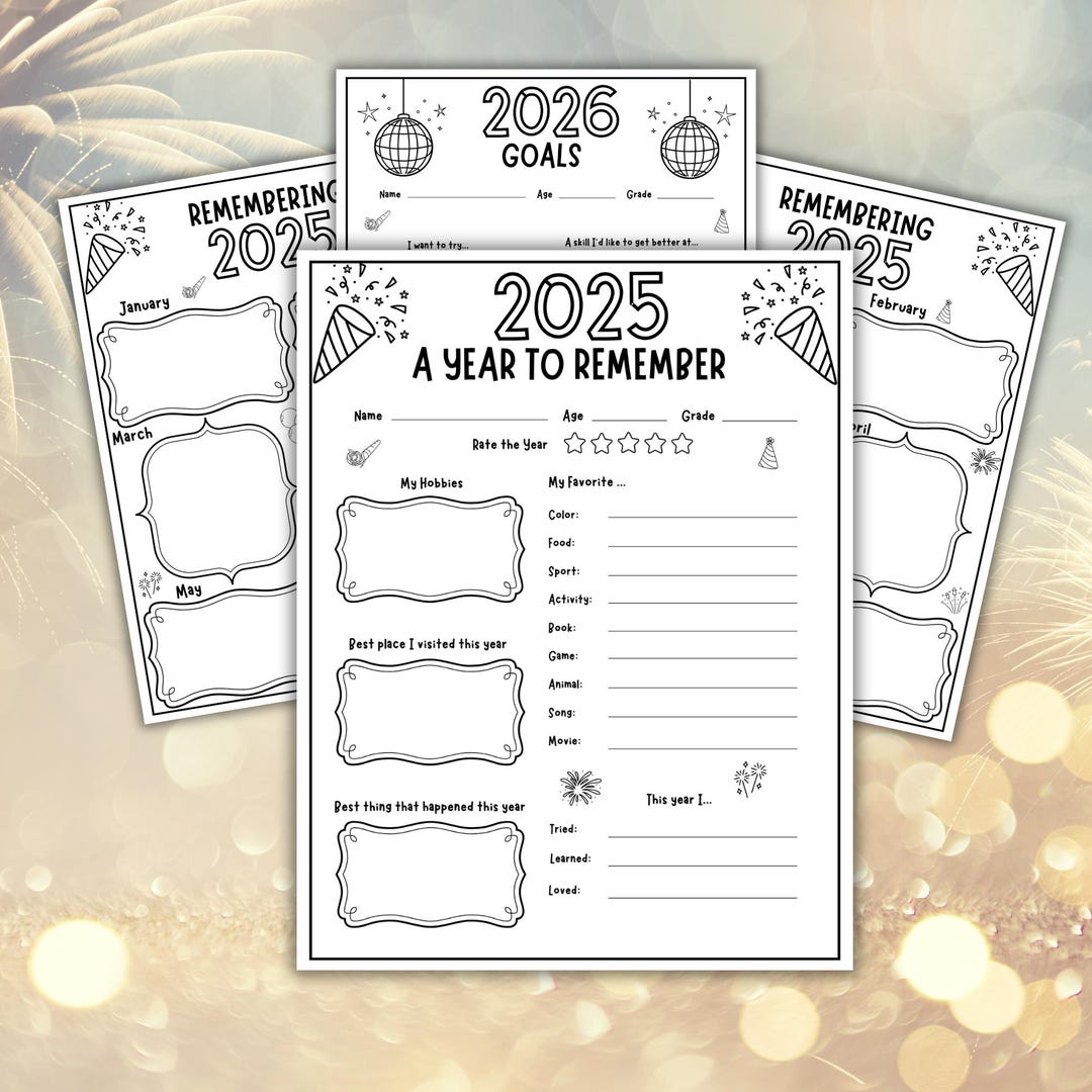 Kids New Years Eve Activity Questions New Years Bundle 2025 Kids ...