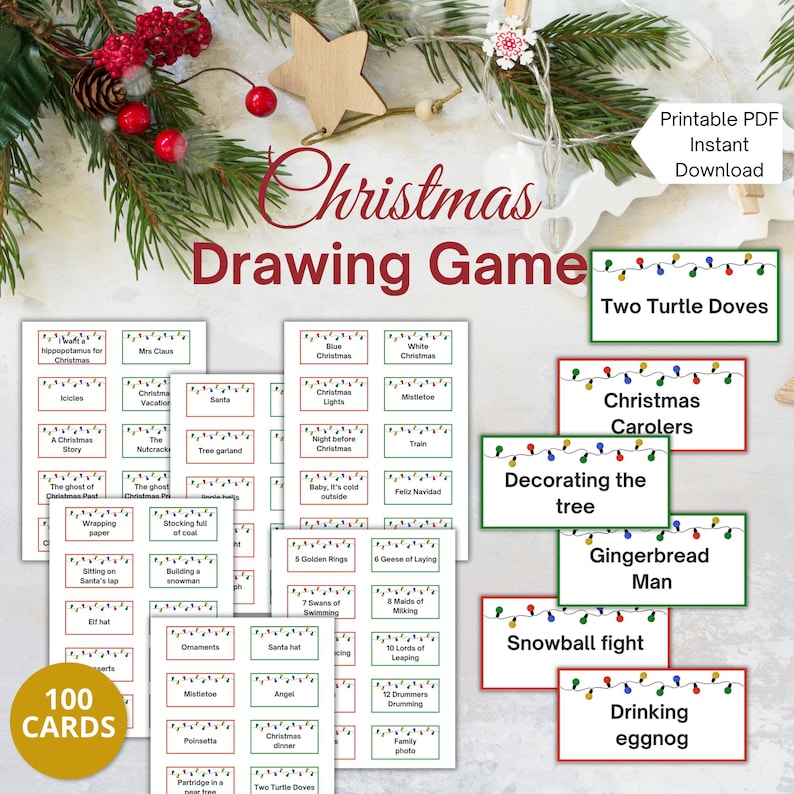Christmas Drawing Game Friendsmas Christmas Party Game Teen Christmas ...
