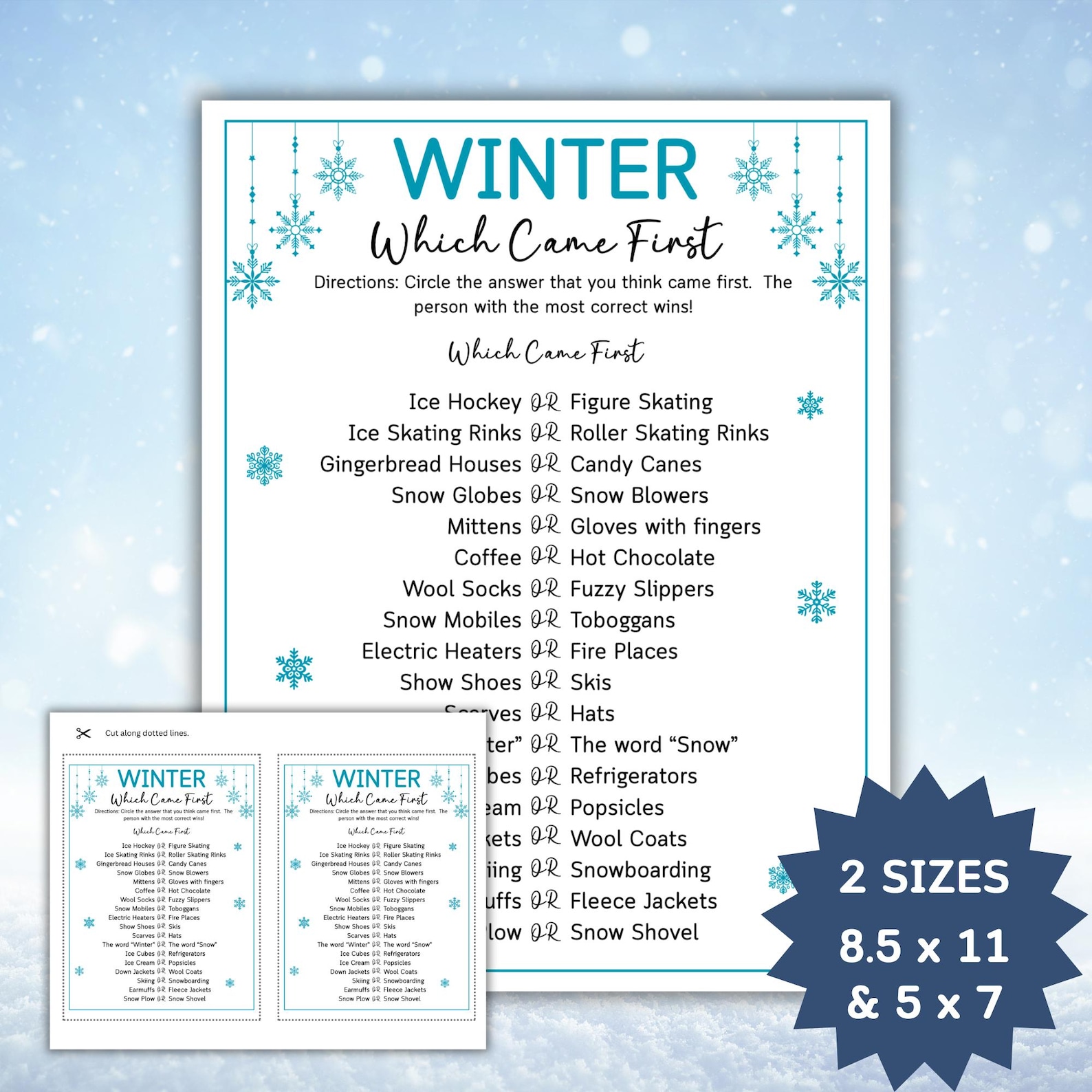 Winter Trivia Game Quiz Fun Family Game Winter Icebreaker Group Game ...