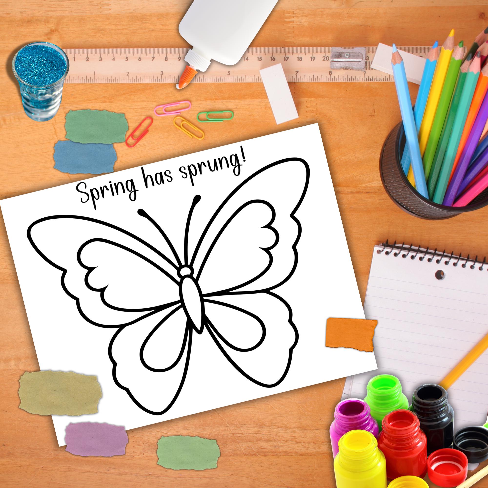 Butterfly Craft Springtime Torn Paper Activity Daycare Preschool ...