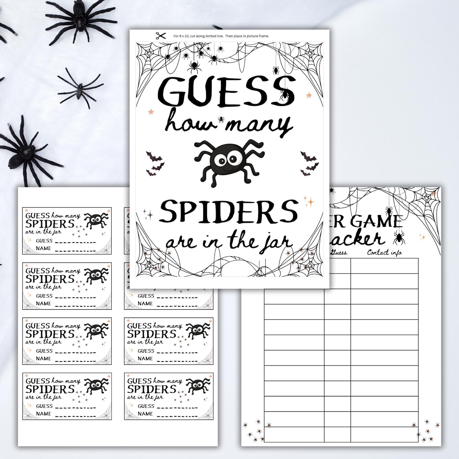 Guess How Many Spiders Guessing Game Classroom Halloween Party Game ...
