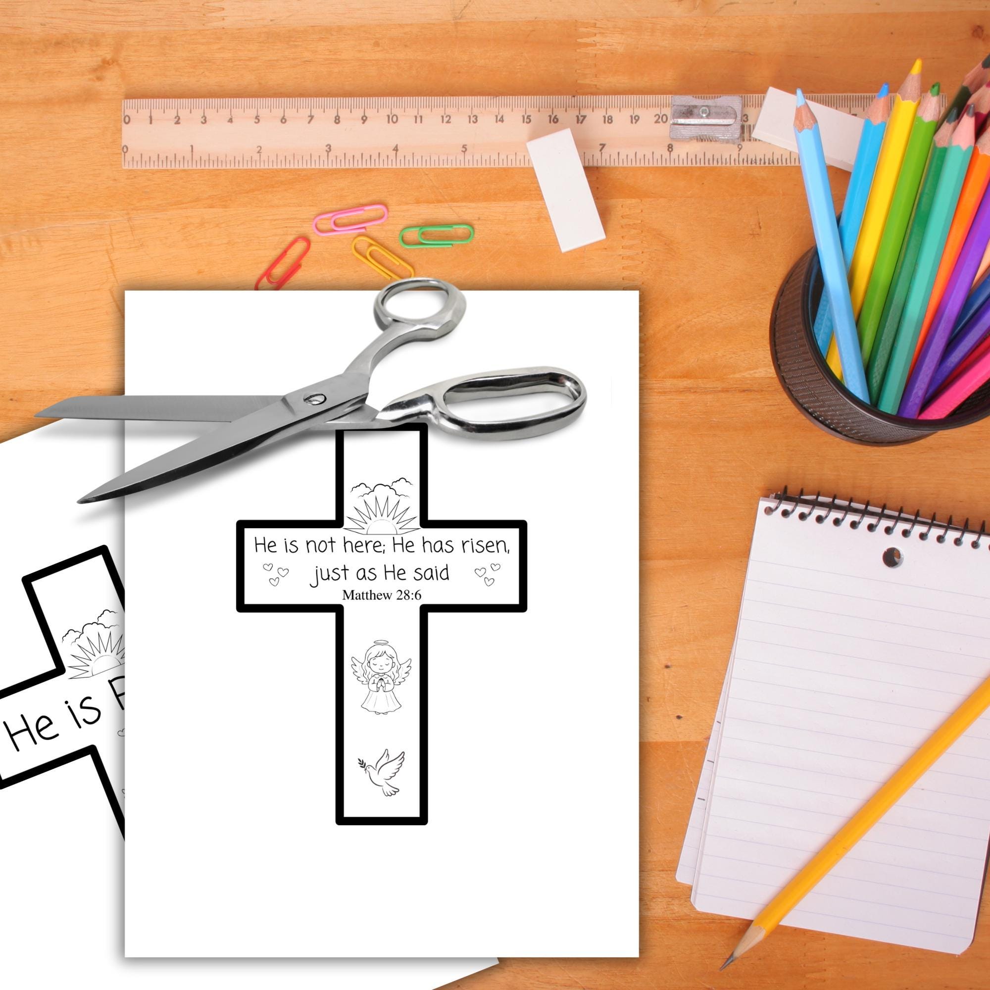 He is Risen Sunday School Craft Bible Verse Christian Coloring Easter ...
