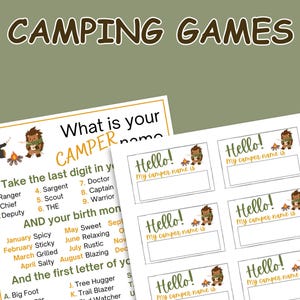 Kids Camping Games Bundle Summer Activities Camping Bingo Camping ...
