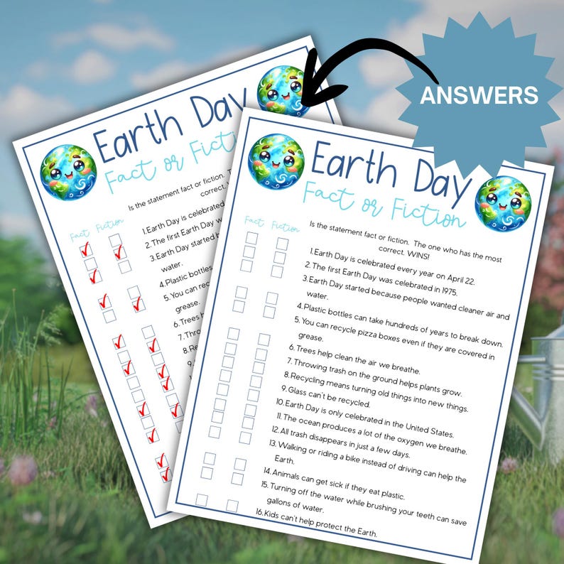 Earth Day Fact or Fiction True or False Game Earth Day Homeschool ...
