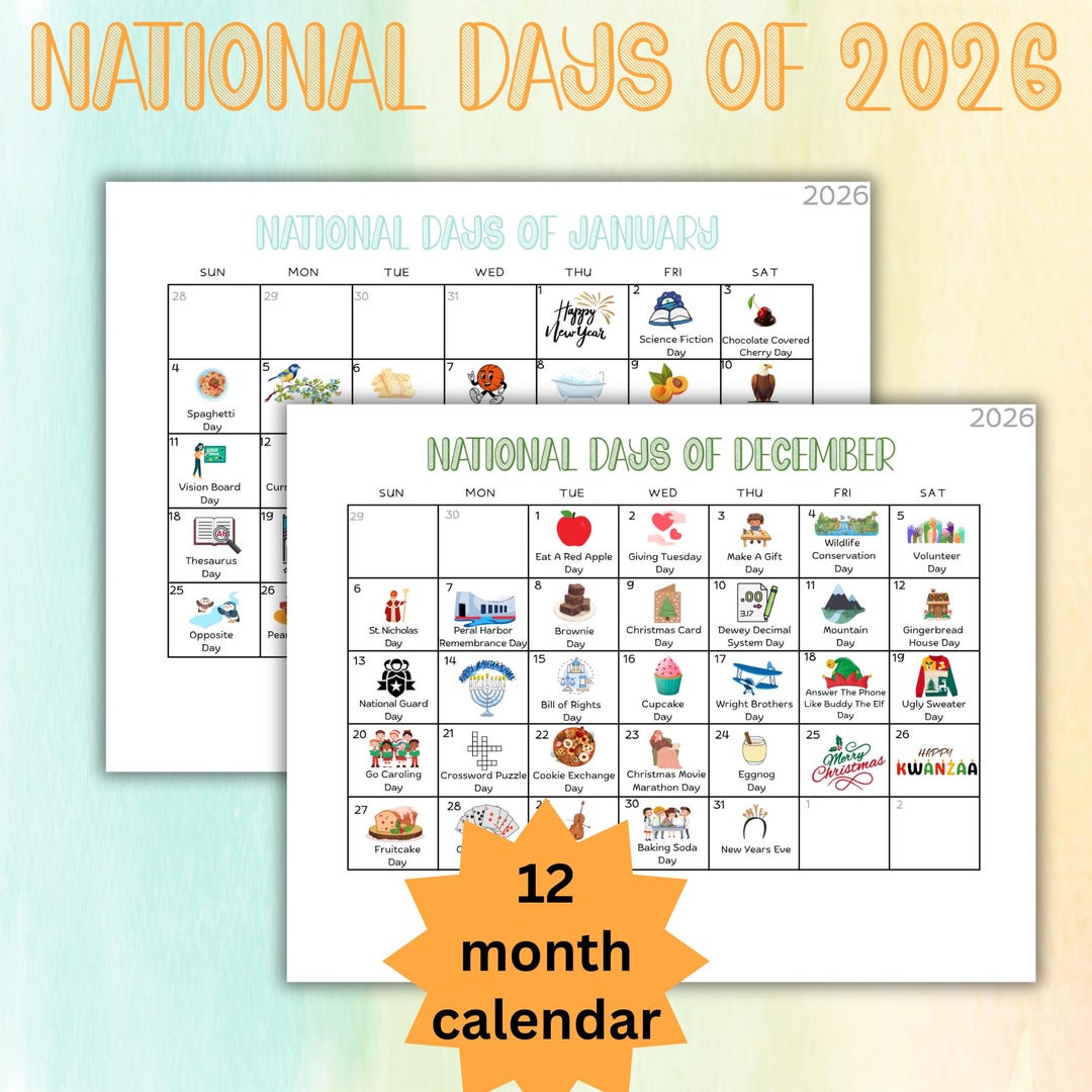 Fun Holidays Calendar International World Days 2026 Events National ...