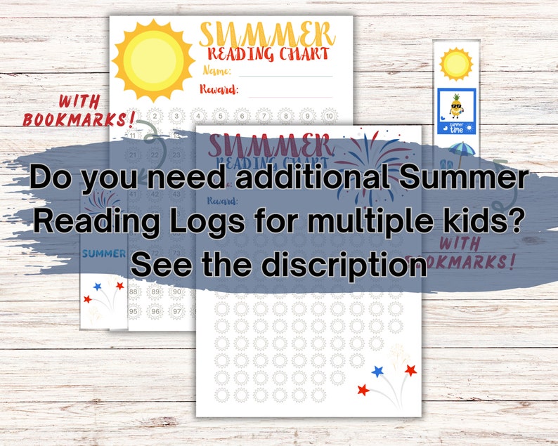 Summer Reading Log for Kids, Summer Reading Chart, Summer Reading Log ...