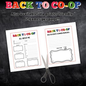 Homeschool Co-op Back to School Get to Know You Me Activities Form Kids ...