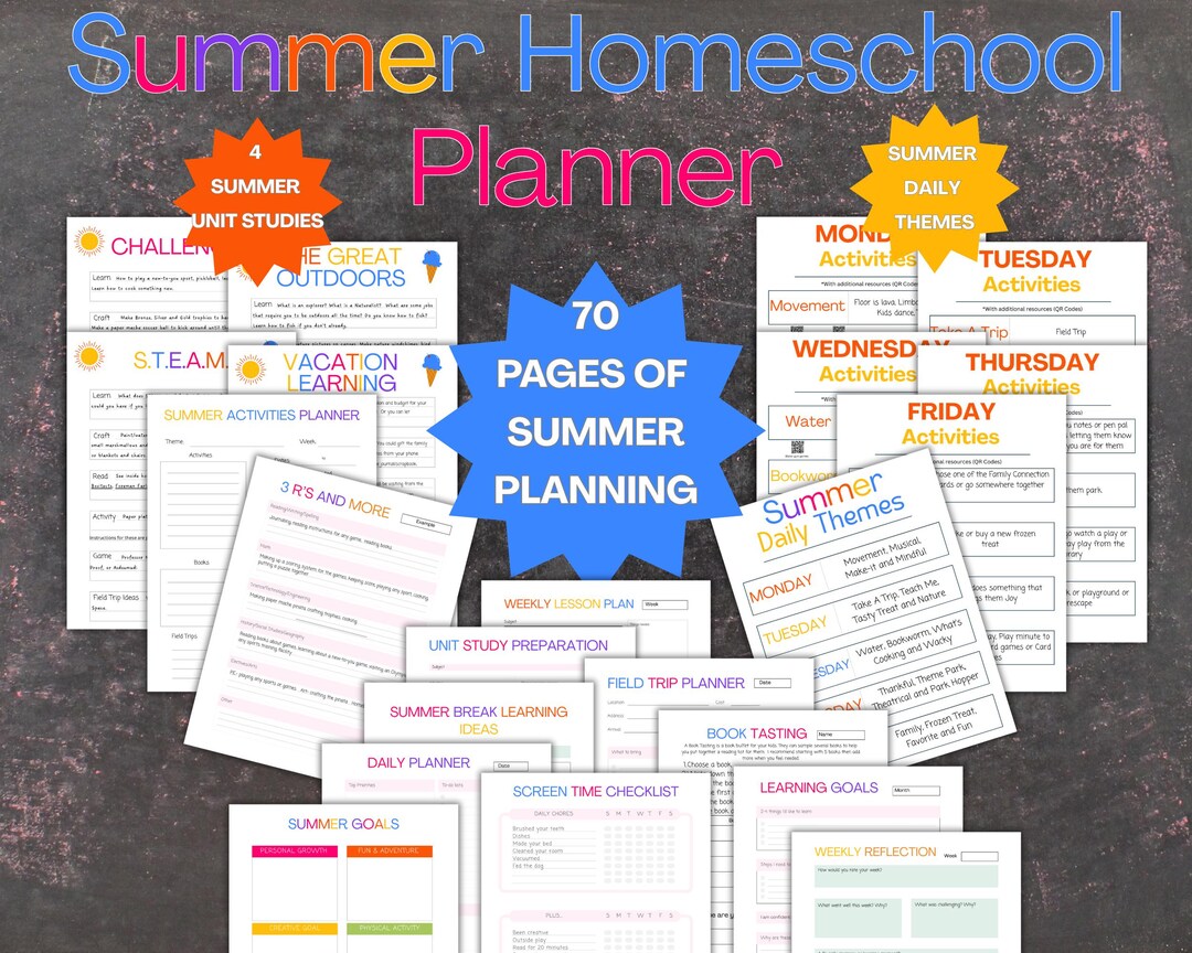 Summer Homeschool Planner Printable Summer Homeschool Curriculum Summer ...