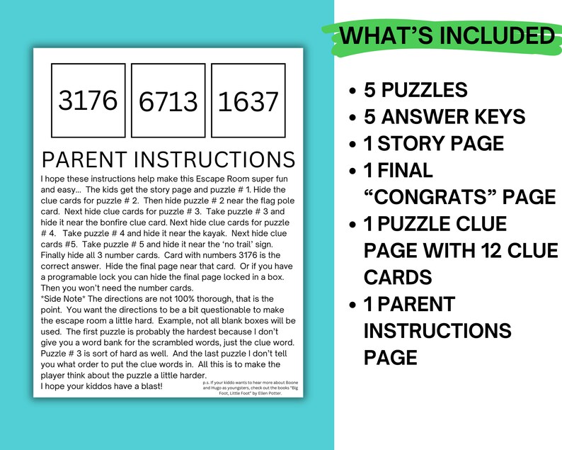 Escape Room for Kids, Printable Escape Room Kit, Wilderness Camp Escape ...