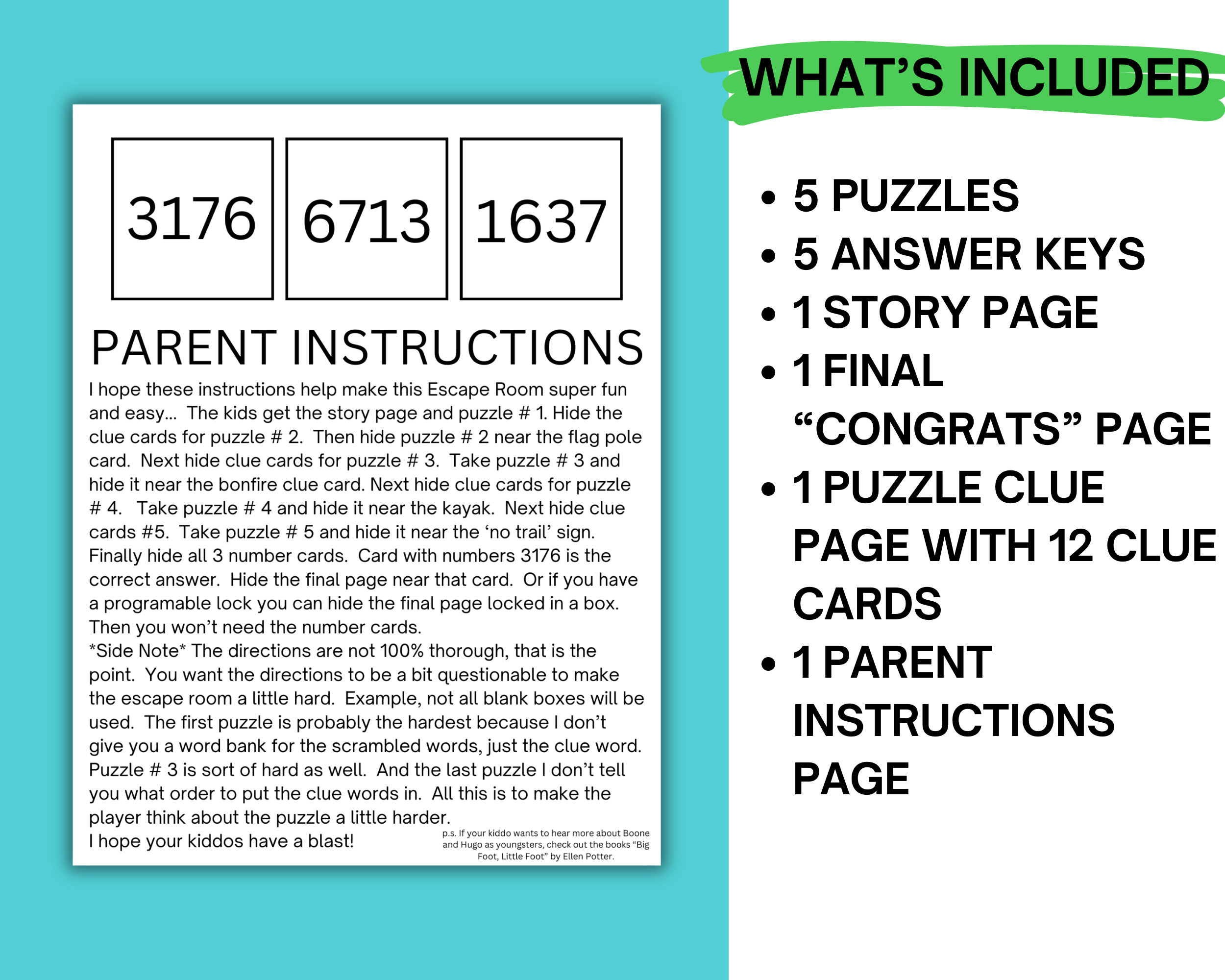 Escape Room for Kids, Printable Escape Room Kit, Wilderness Camp Escape ...