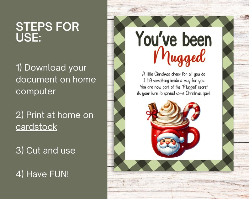 You've Been Mugged Christmas Printable Gift Exchange Game, Christmas ...
