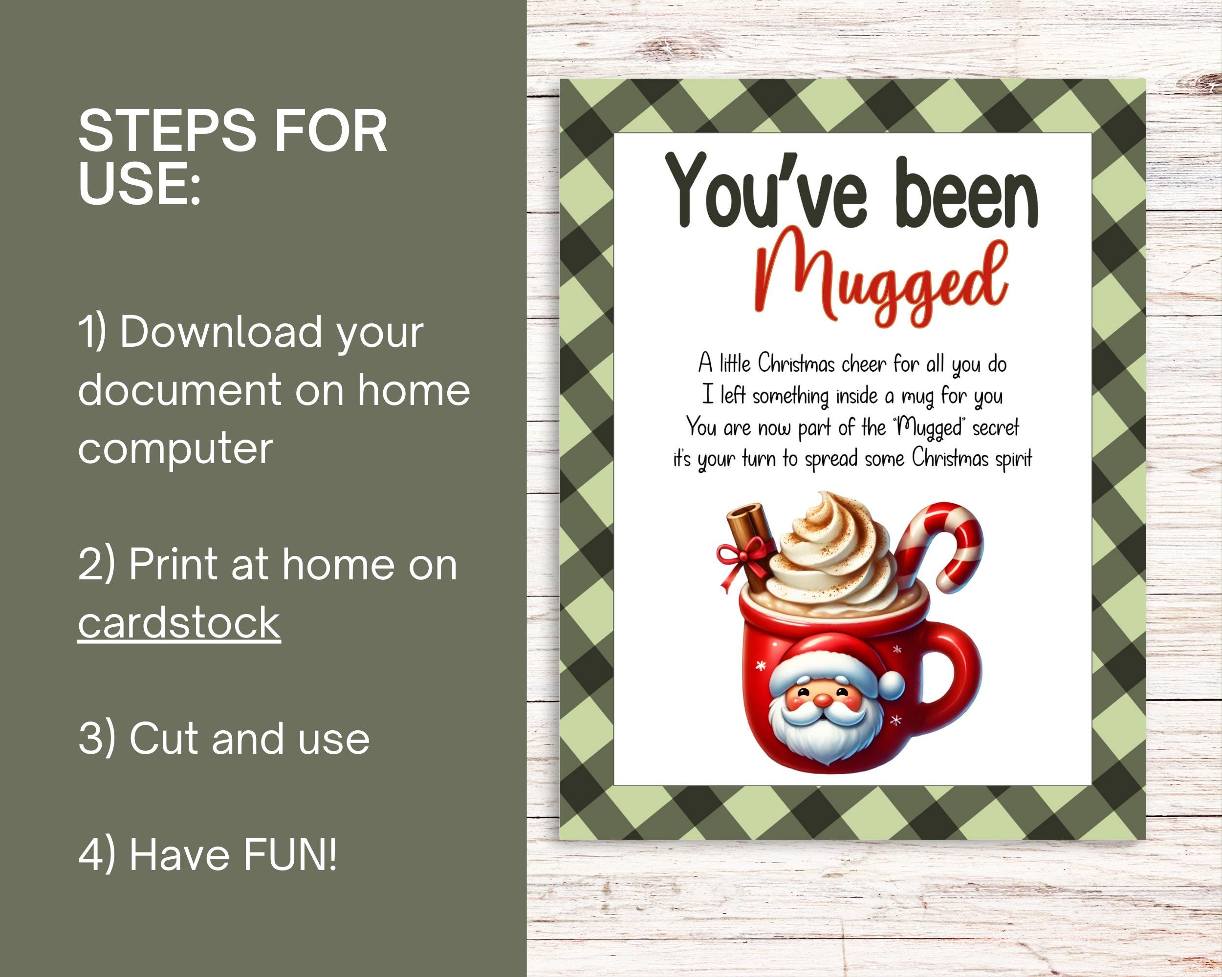 You've Been Mugged Christmas Printable Gift Exchange Game, Christmas ...