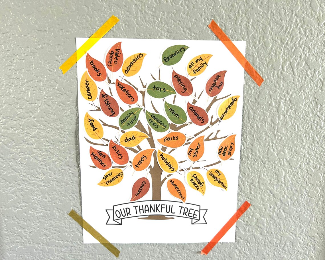 Gratitude Tree Activity, Kids Thanksgiving Activity, Thanksgiving ...