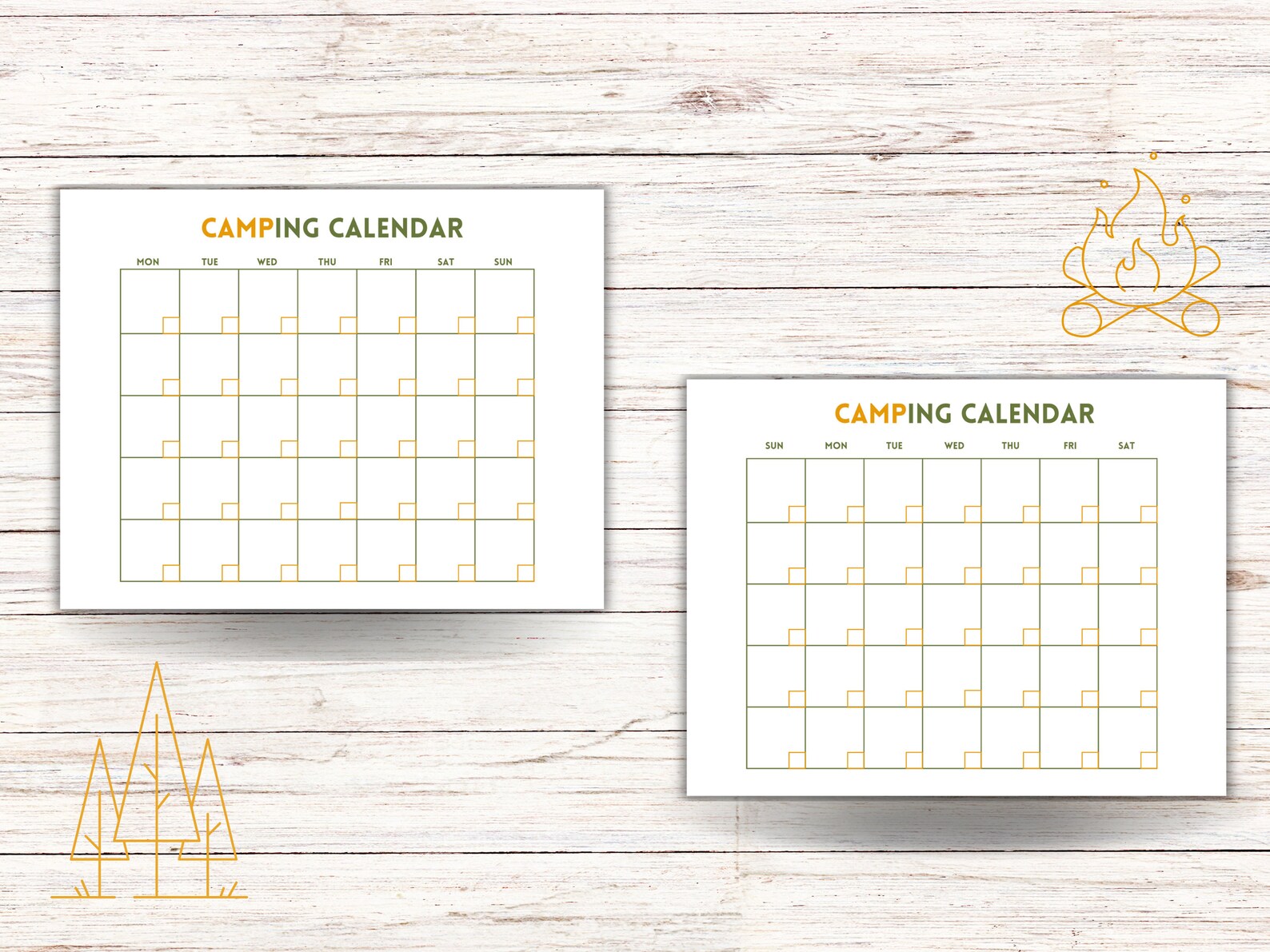 Camping Planner, RV Planner, RV Printable Camping Itinerary, Campsite ...