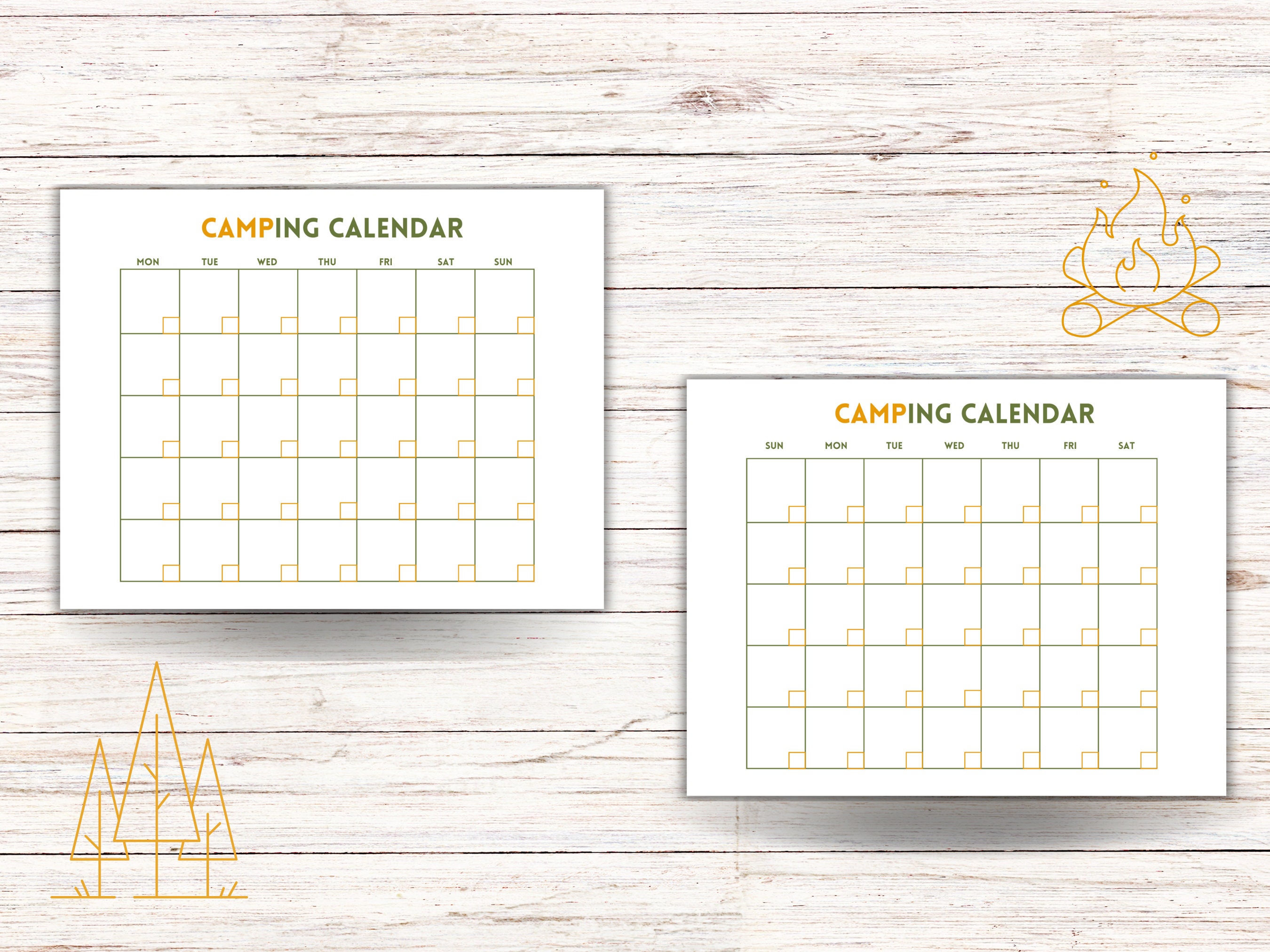 Camping Planner, RV Planner, RV Printable Camping Itinerary, Campsite ...