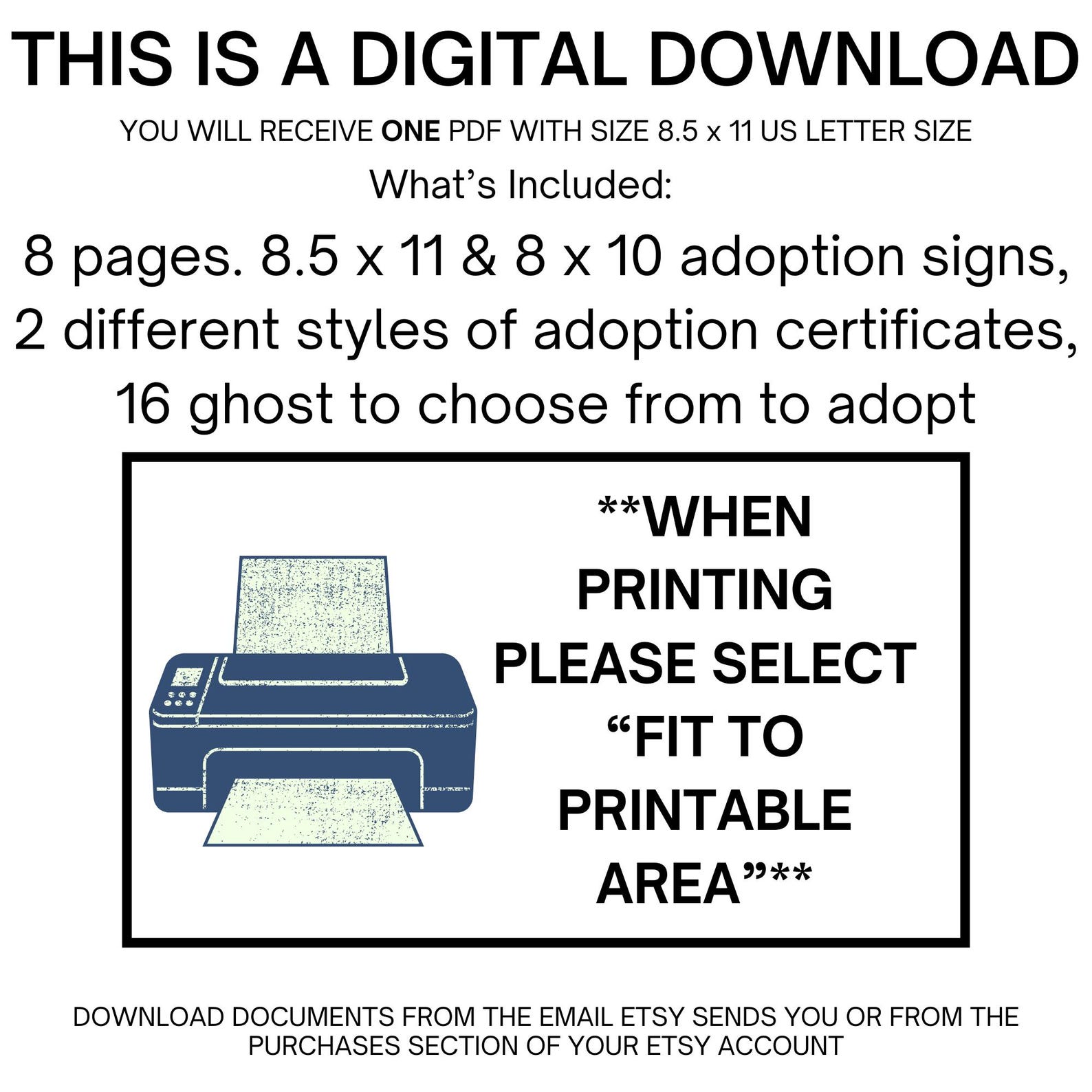 Adopt A Ghost Party Favor Ghost Adoption Certificate Halloween Pet ...