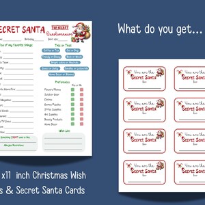 Secret Santa Questionnaire, Secret Santa Survey, Work Secret Santa ...