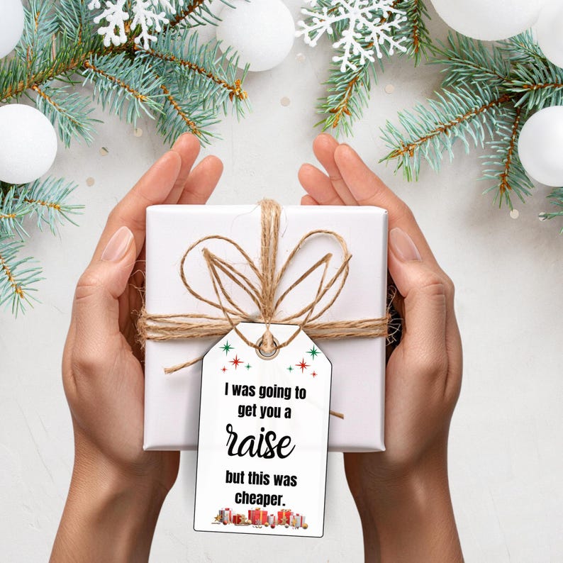 Work Secret Santa Gift Tags White Elephant Tags Coworking Friends ...