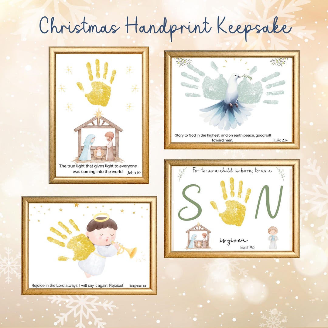 Christian Christmas Handprint Keepsake Craft Birth of Jesus Story ...