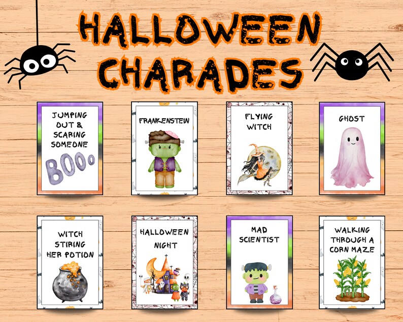 Halloween Charades, Halloween Party Games, Charades Printable, Kids ...