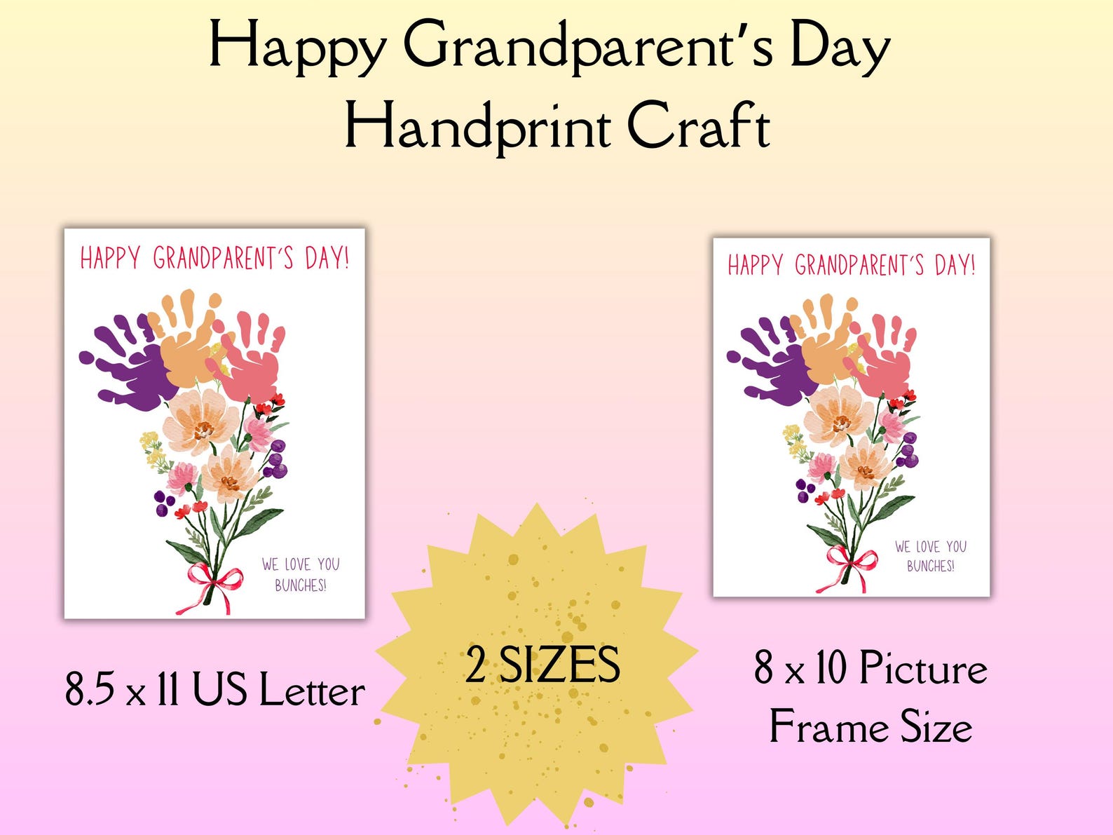 Grandparent's Day Handprint Craft, Grandparent's Day Craft, DIY Gift ...