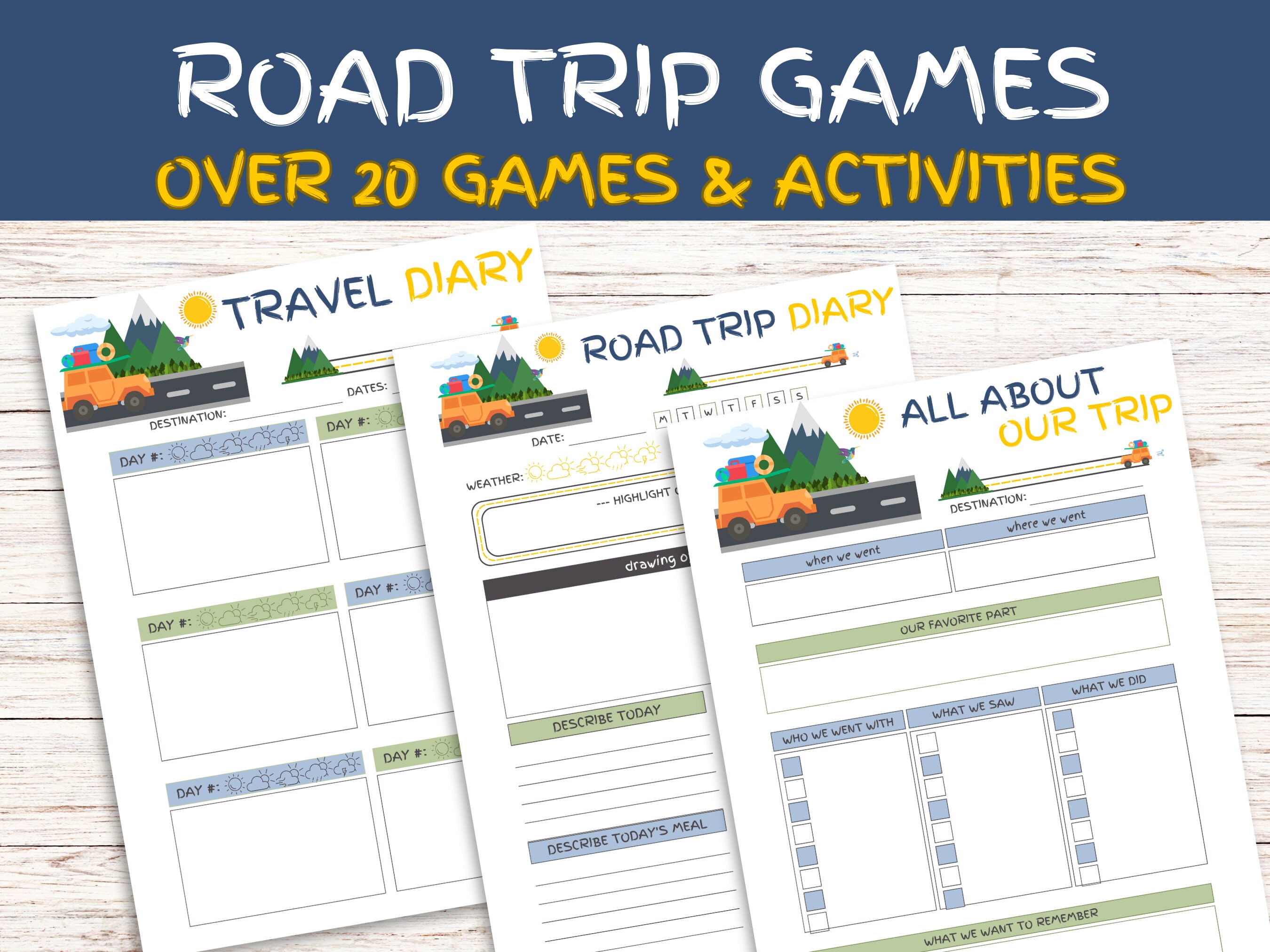 Road Trip Games for Kids, Printable Road Trip Games, Family Road Trip ...