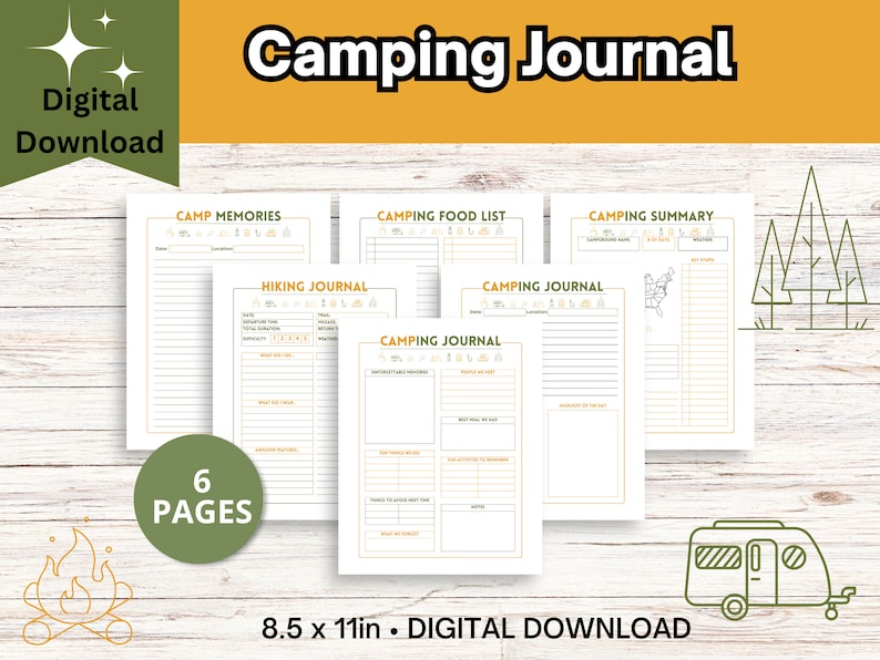 Camping Journal, Adventure Journal, RV Travel Journal, Travel Journal ...