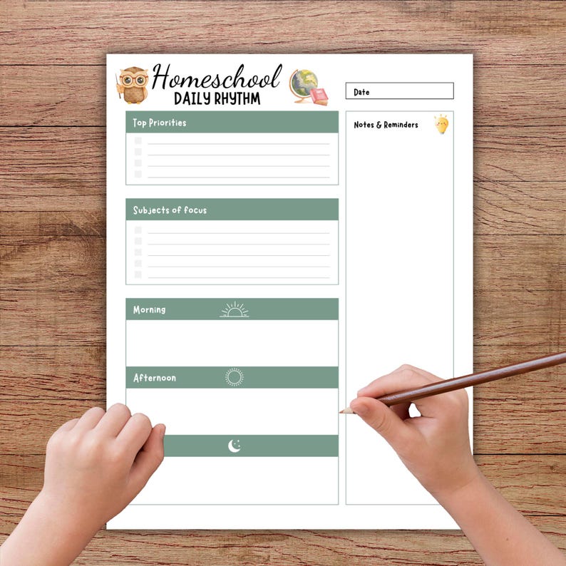 Homeschool Daily Rhythm Chart Unschooling Student to Do List Homeschool ...