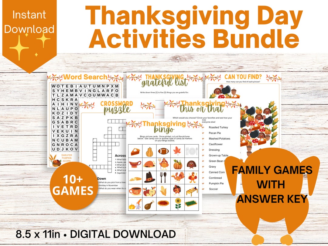 Thanksgiving Game Bundle, Thanksgiving Activities, Thanksgiving Games ...