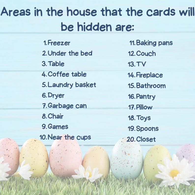 Indoor Easter Treasure Hunt Easter Clues Game Teen Tween Scavenger Hunt ...