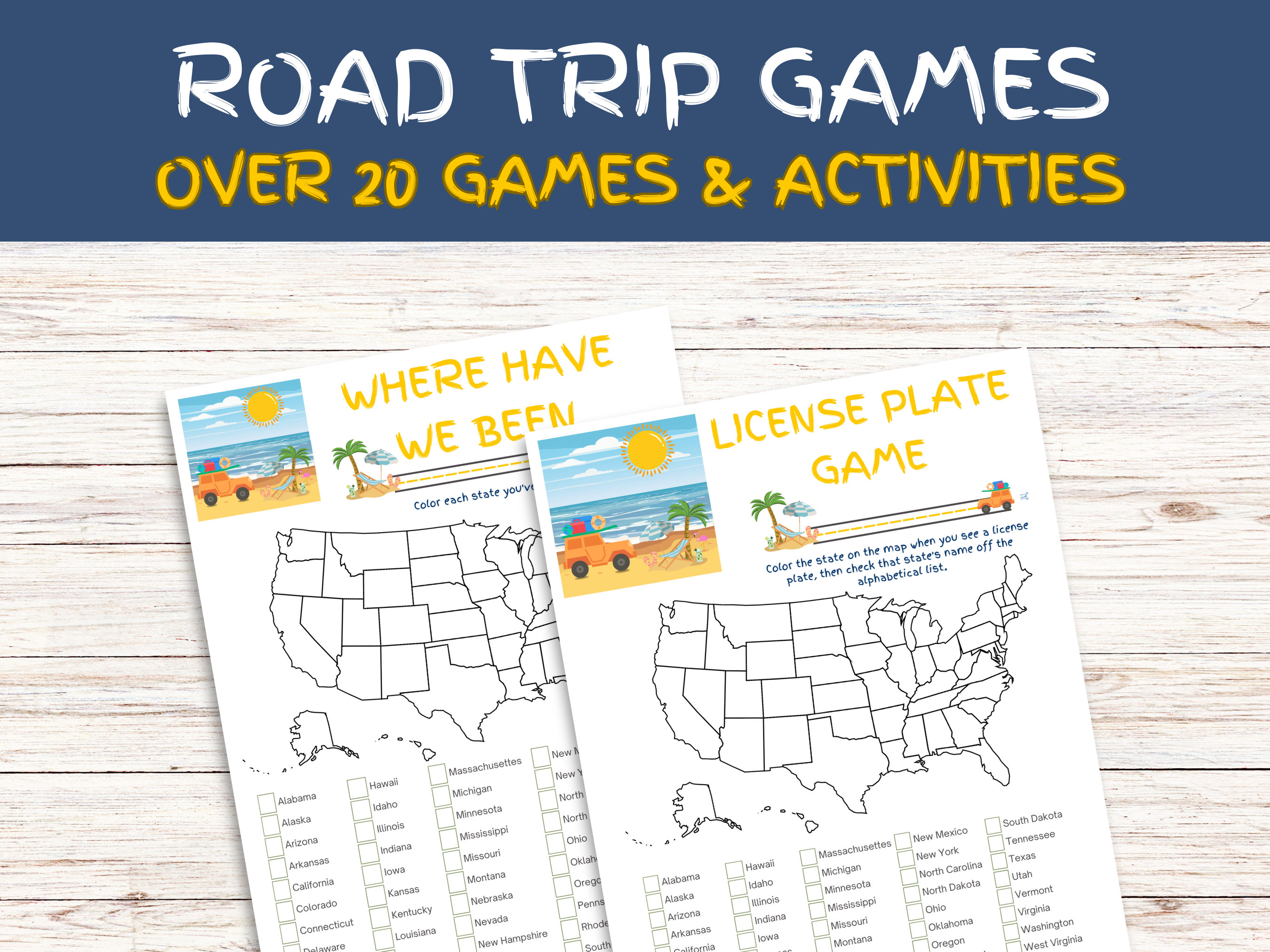 Road Trip Games for Kids, Printable Road Trip Games, Family Road Trip ...