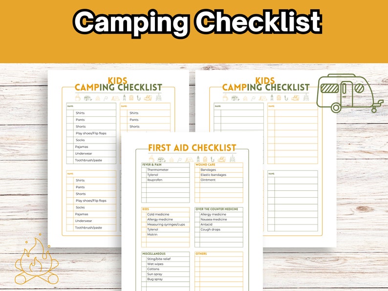 Camping Checklist, Camping Planner, Camping Packing Checklist, Rv ...