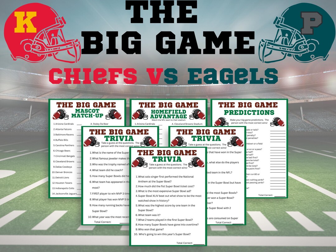 Football Party Games for the Big Game Bundle for Super Football Party ...